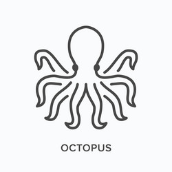 One continuous line drawing mysterious octopus Vector Image
