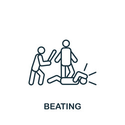Beating icon monochrome simple line harassment Vector Image