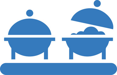 Buffet food catering icon on isolated white Vector Image