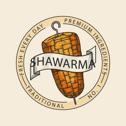 Hand drawn shawarma logo template Royalty Free Vector Image