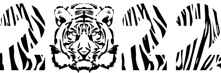 Numbers with tiger stripe pattern happy Royalty Free Vector