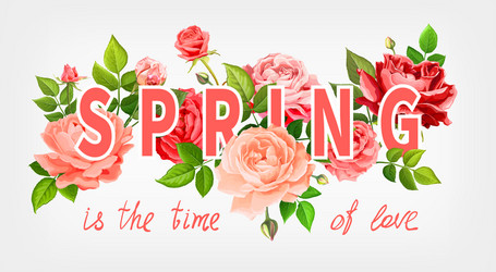 Spring slogan with flowers Royalty Free Vector Image