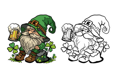Black white gnomes Royalty Free Vector Image - VectorStock