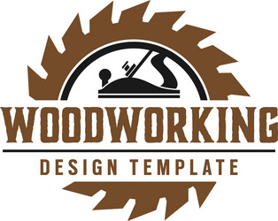 Woodworking logo icon design template Royalty Free Vector