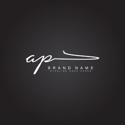 Ap initial letter signature logo template Vector Image