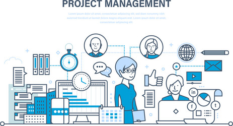 Business project management Royalty Free Vector Image