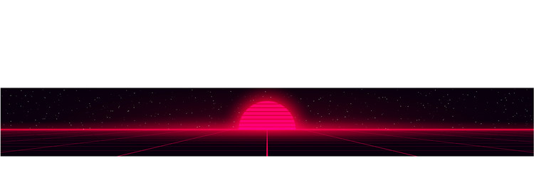 Set retrowave synthwave vaporwave style suns Vector Image