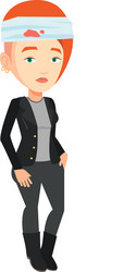 Woman with injured head Royalty Free Vector Image