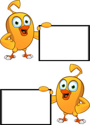 Cartoon chick border frame Royalty Free Vector Image