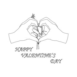 Happy valentines day hand line art design Vector Image