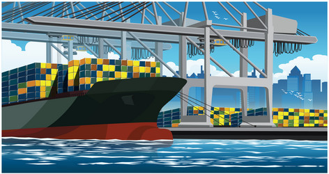 Container port Royalty Free Vector Image - VectorStock