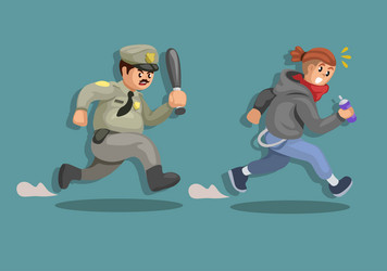 Police Chase a Thief Vector Images (over 110)