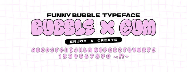 Bubble gum font Royalty Free Vector Image - VectorStock