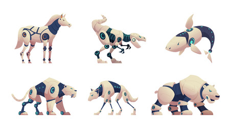 Steel animals robotic angry transformers Vector Image