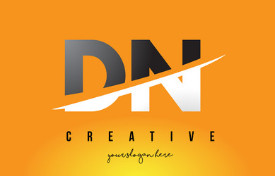 Dn d n brush logo letters with red and black Vector Image