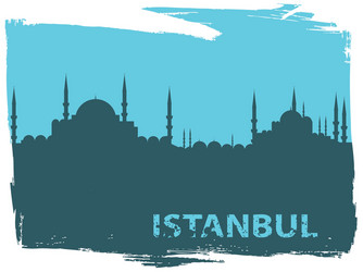 Landscape of the turkish city istanbul Royalty Free Vector