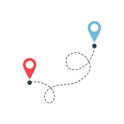 Path from point to road tracking trace Royalty Free Vector