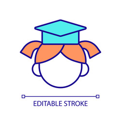 School board icon outline student Royalty Free Vector Image