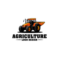 Tractor farm equipment isolated logo Royalty Free Vector