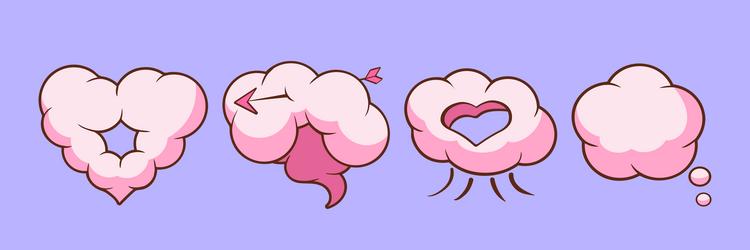 Cloud heart puff explosion as romantic symbol Vector Image