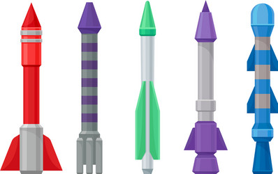 Military guided missiles different color Vector Image