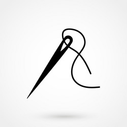Tailor needle with thread Royalty Free Vector Image