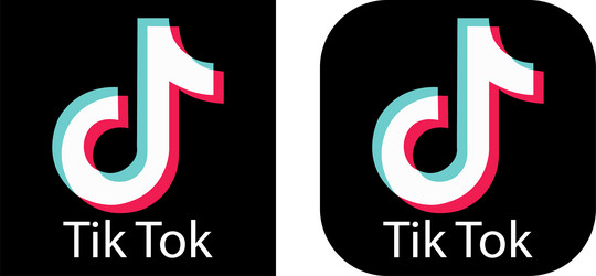 Tik tok icon set social media logos black Vector Image