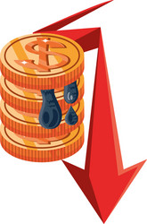Crude oil price decrease oil prices dropping Vector Image