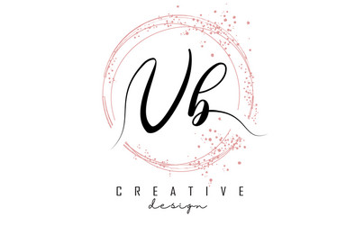 Creative golden letters vb v b logo with leading Vector Image