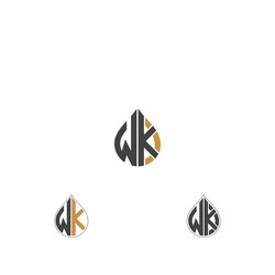 Alphabet initials logo wk kw w and k Royalty Free Vector