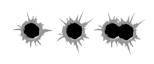 Bullet hole realistic metal damage Royalty Free Vector Image