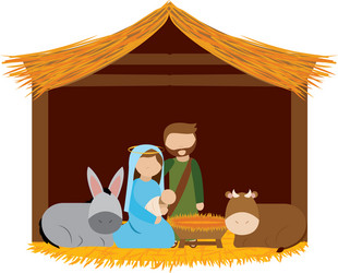 Cute cartoon manger Royalty Free Vector Image - VectorStock