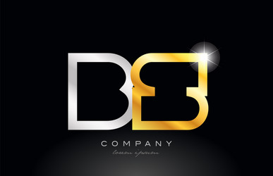 Gold alphabet letter bs b s logo combination icon Vector Image