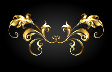 Symmetrical gold frame scroll Royalty Free Vector Image