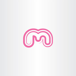 Letter m pink bold alphabet font doodle drawing Vector Image