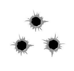 Bullet hole realistic metal damage Royalty Free Vector Image