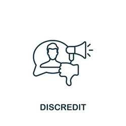 Gossip icon monochrome simple line harassment Vector Image