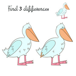Differences game with cartoon polar animal Vector Image