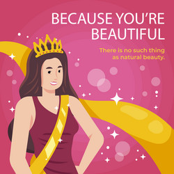 Flat pageant contest vertical poster template Vector Image