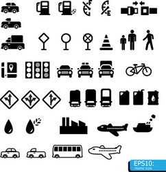 Traffic icons black on white Royalty Free Vector Image