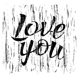 Letters calligraphy love you hand drawing Vector Image