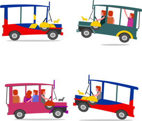 Philippine jeepney cartoon Royalty Free Vector Image