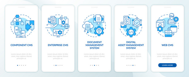 Customer engagement platform features onboarding Vector Image