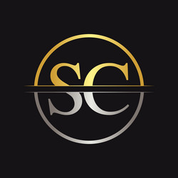 Initial letter sc logo design template Royalty Free Vector