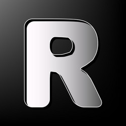 Letter r sign design template element black icon Vector Image