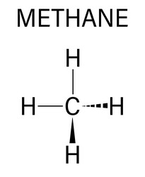 Methane natural gas molecule skeletal formula Vector Image