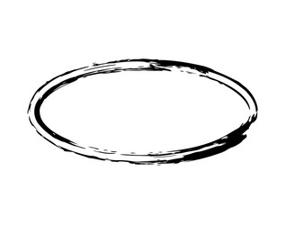 Oval grunge frame isolated on white background Vector Image