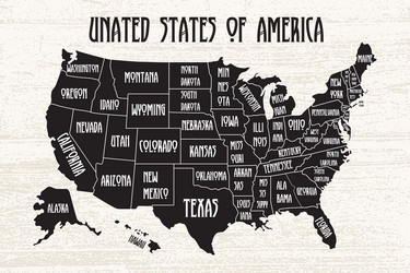 Poster map of united states america with state Vector Image