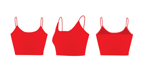 Red women top back and front view Royalty Free Vector Image
