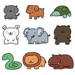 Set animals Royalty Free Vector Image - VectorStock